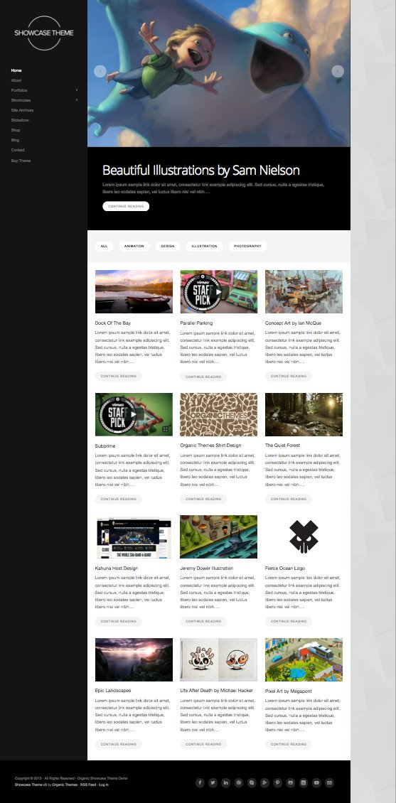Showcase Theme V3.0 For Illustrators, Designers, Photographers & Animators