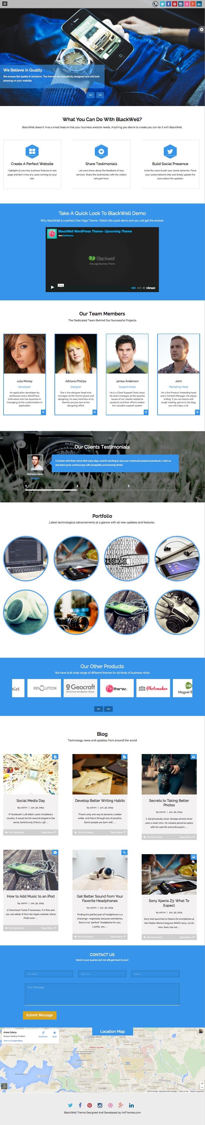 BlackWell – Single Page Business Service Theme