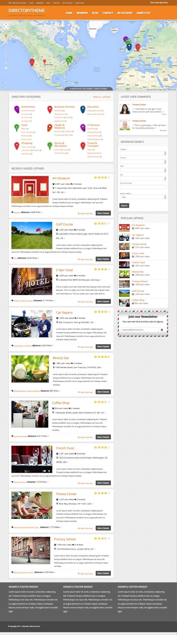 Directory Responsive Business Listings Html5 Directory Theme