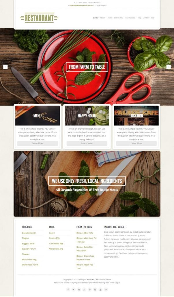 Restaurant Theme For Cafes, Chefs & Delicious Food Bloggers