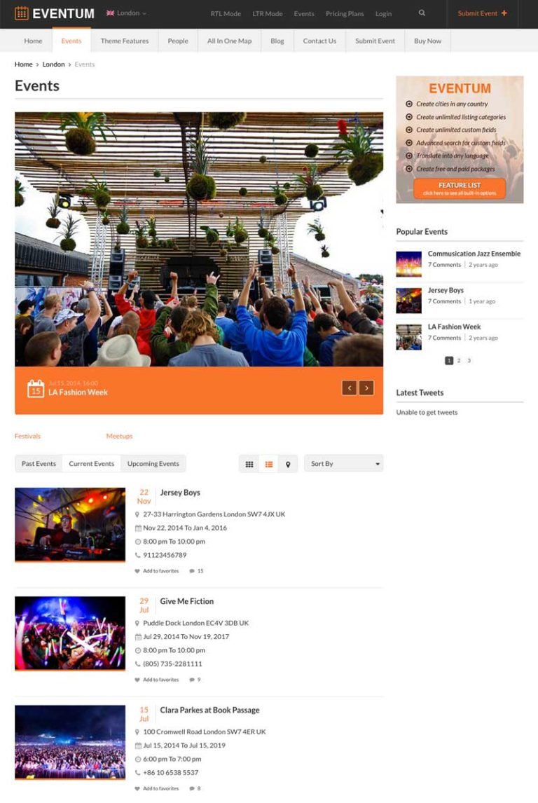 Best Events Directory WordPress Theme - Eventum