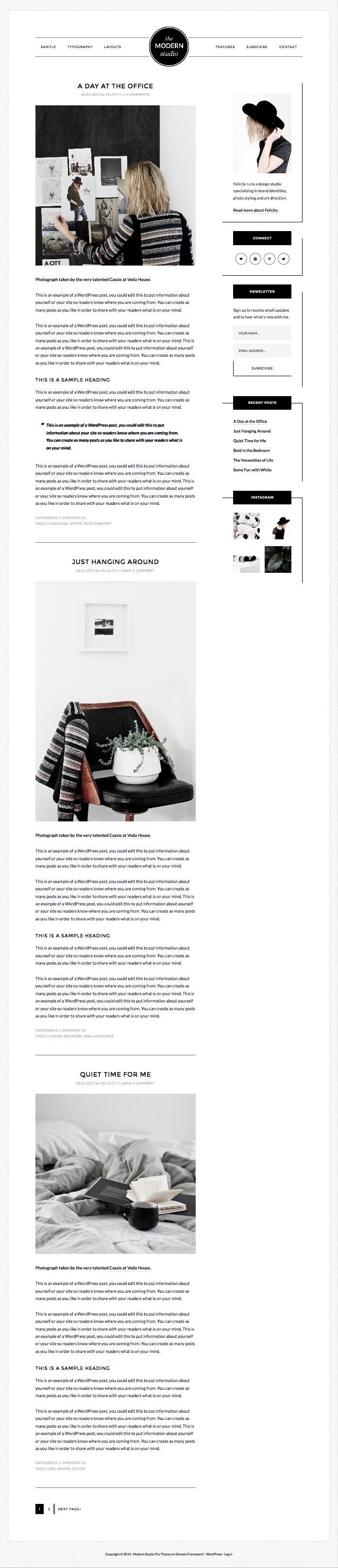 Modern Studio Pro WordPress Theme For Web Designers!