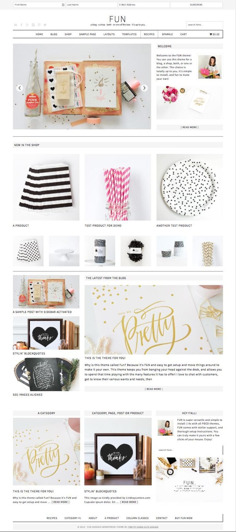 Fun WordPress Blog + Shop Genesis Framework Theme