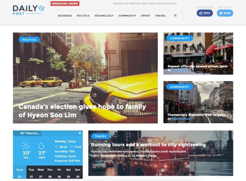 Daily Post WordPress Bold Magazine / Blog Style Theme