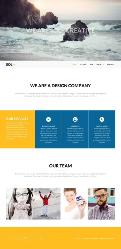 Sol WordPress CSS3 Animated Creative Agency Theme