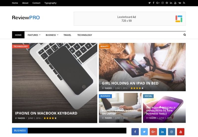 ReviewPro WordPress Drag & Drop Magazine Review Theme