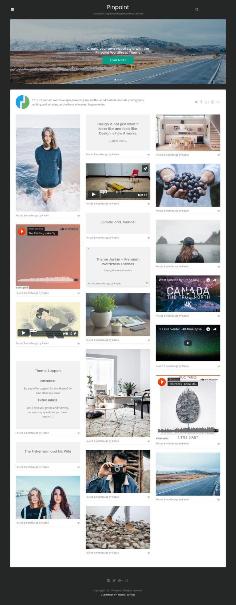 Create An Inspiration Board Using The Pinpoint WordPress Theme