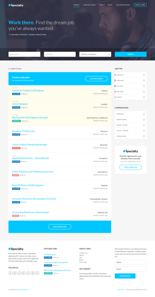 Create A Professional Job Board Website With Specialty WordPress Theme