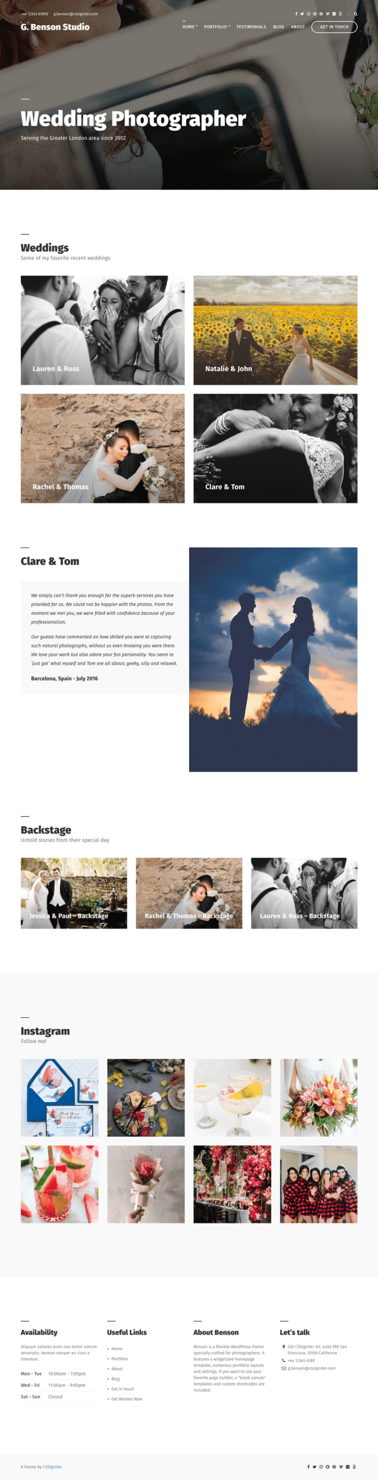 Create A Beautiful Photography Site With Benson WordPress Theme
