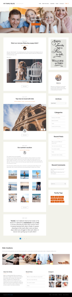 Create A Family Adventure Site With Family Blog WordPress Theme